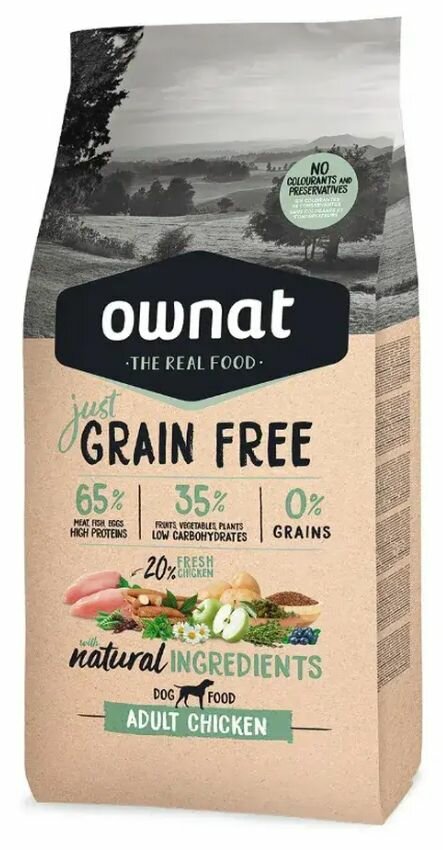 Ownat Adult Grain Free Сухой корм для взрослых собак, с курицей, 3 кг