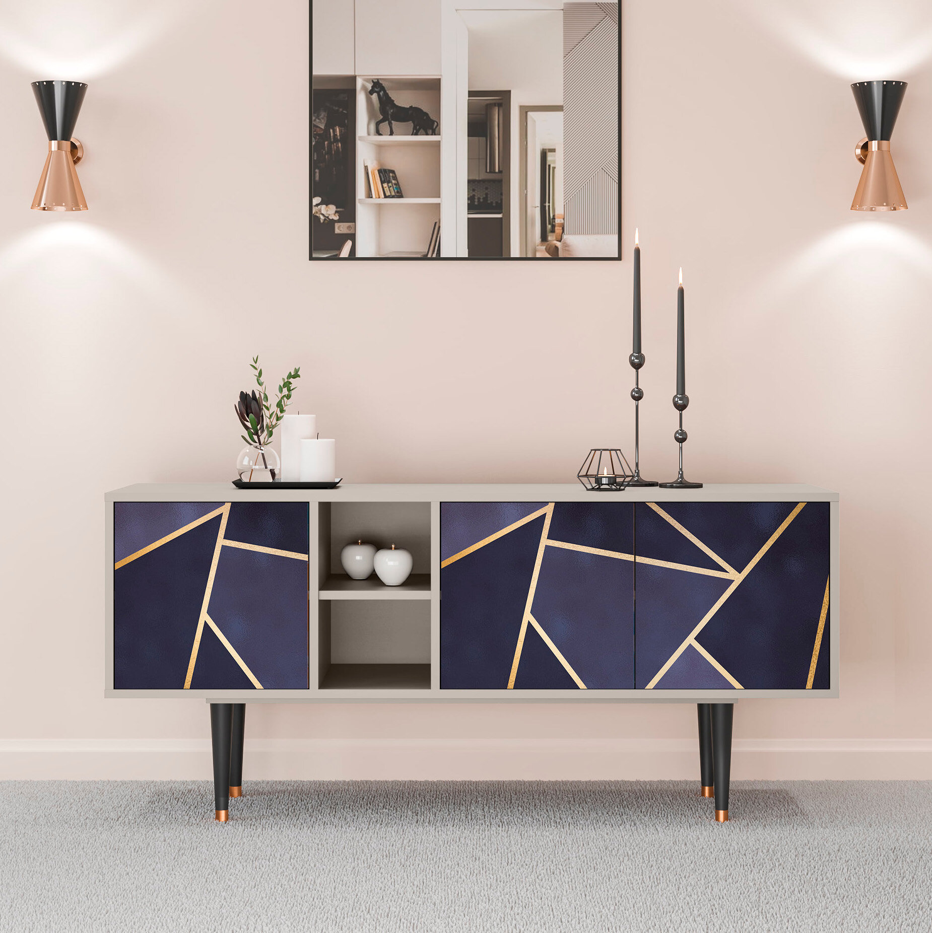 ТВ-Тумба - STORYZ - T5 The Amethyst, Размер - 150 x 69 x 41 см, Цвет корпуса - , Сатин