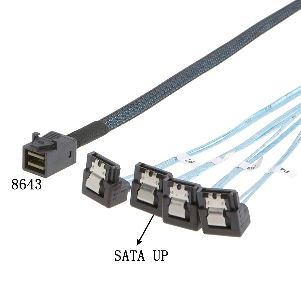 QinMSY Мини SAS Breakout HD SFF 8643 — 4X SATA кабель 0,5 метра