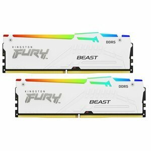 Оперативная память Kingston Память оперативная/ Kingston 64GB 5600MT/s DDR5 CL40 DIMM (Kit of 2) FURY Beast White RGB XMP