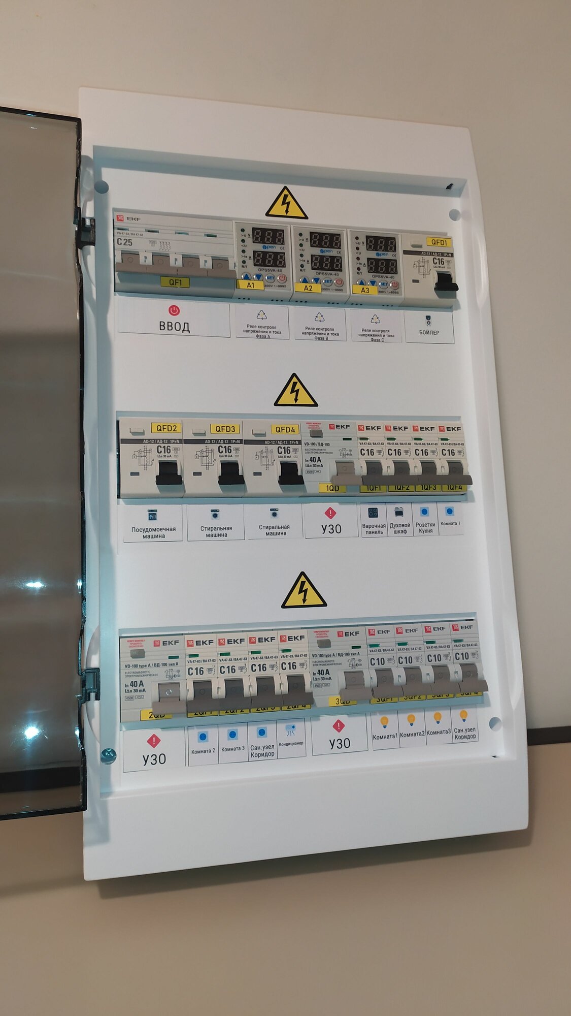 Щит навесной в сборе 36 модулей, 380В 4П 25А В7