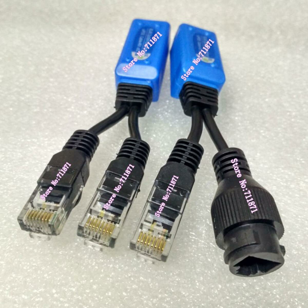 8-контактный разветвитель Rj45, комплект кабелей uPOE из 2 8-контактных двухразъемных соединителей RJ45, линия POE, две