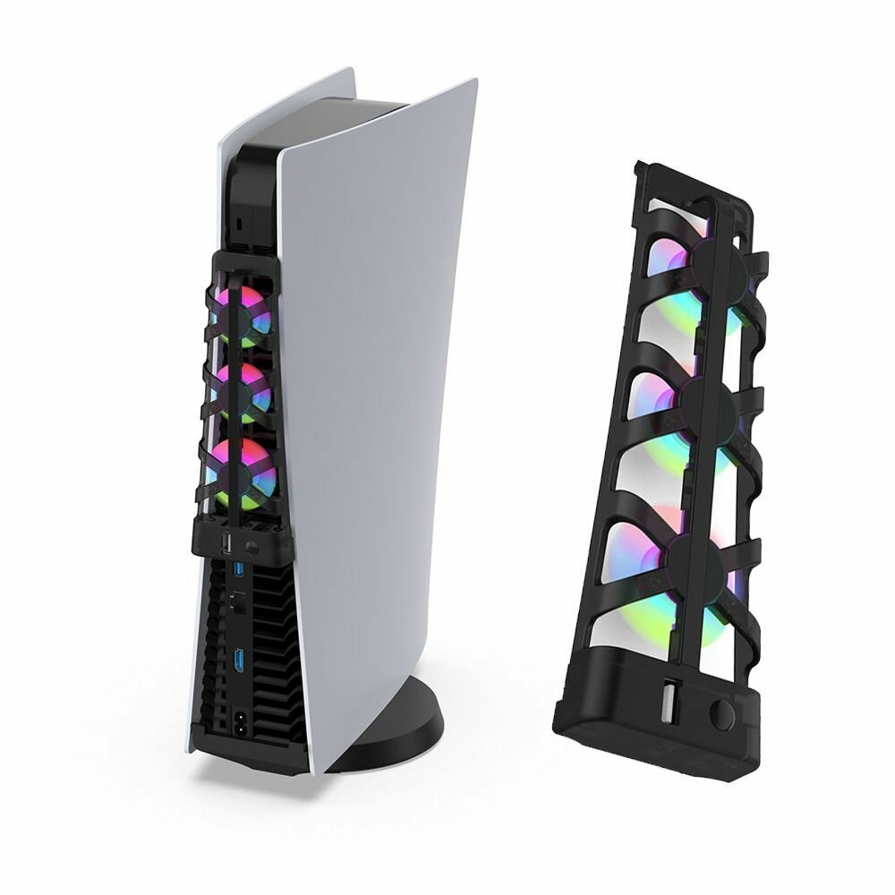 Система охлаждения с RGB подсветкой для PS5 первой модели (FAT) - док вентилятор (Dobe TP5-1523X)