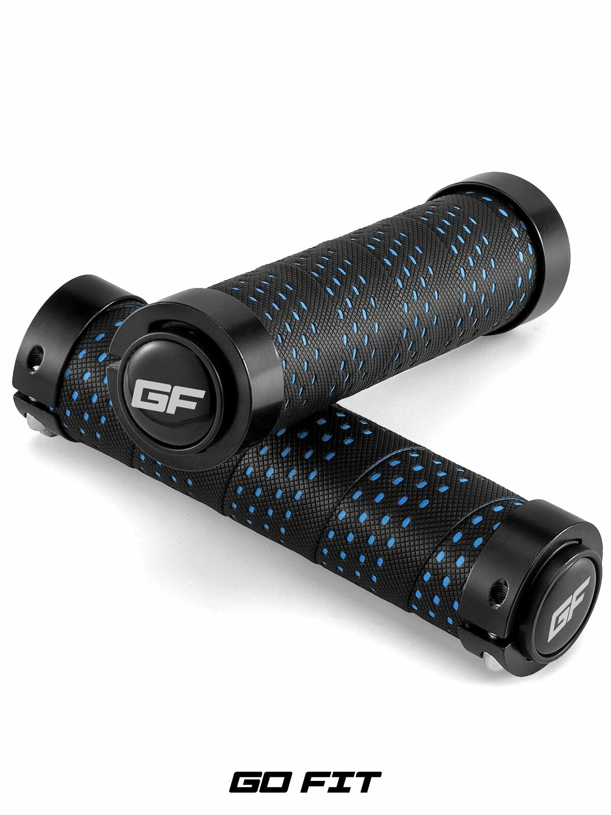 Вело грипсы GO FIT Active Grips, ручки для велосипеда, самоката, электросамоката, акссесуары, 2 штуки, синий