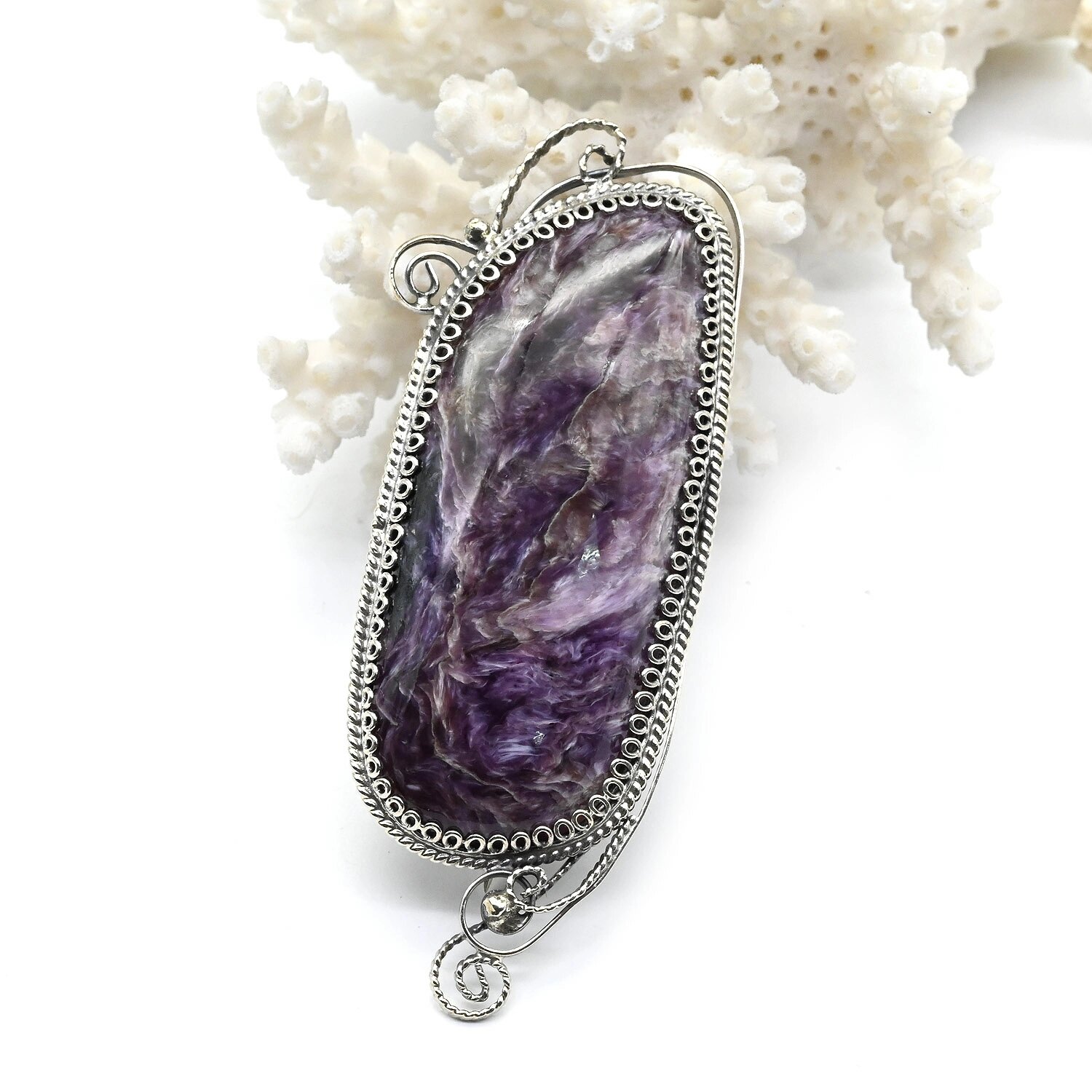 Брошь, чароит