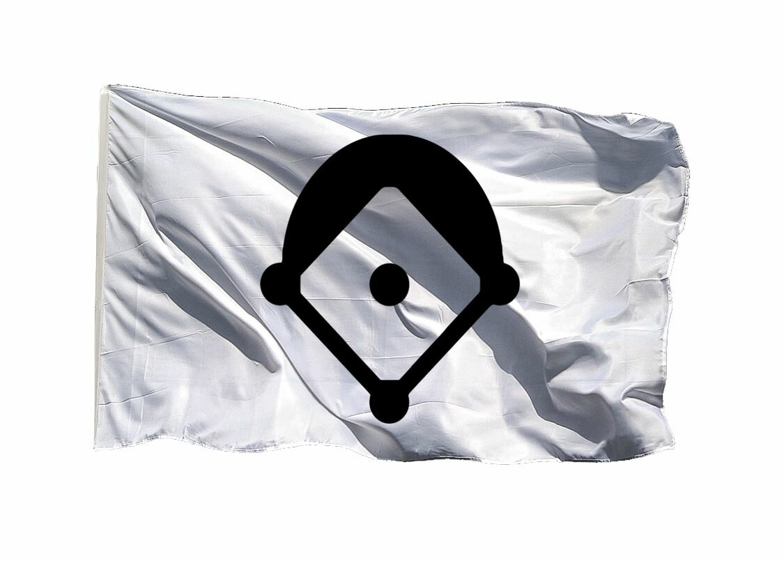 Флаг Охраны Даймонд-сити Fallout Фоллаут 70х105 см на шёлке для ручного древка