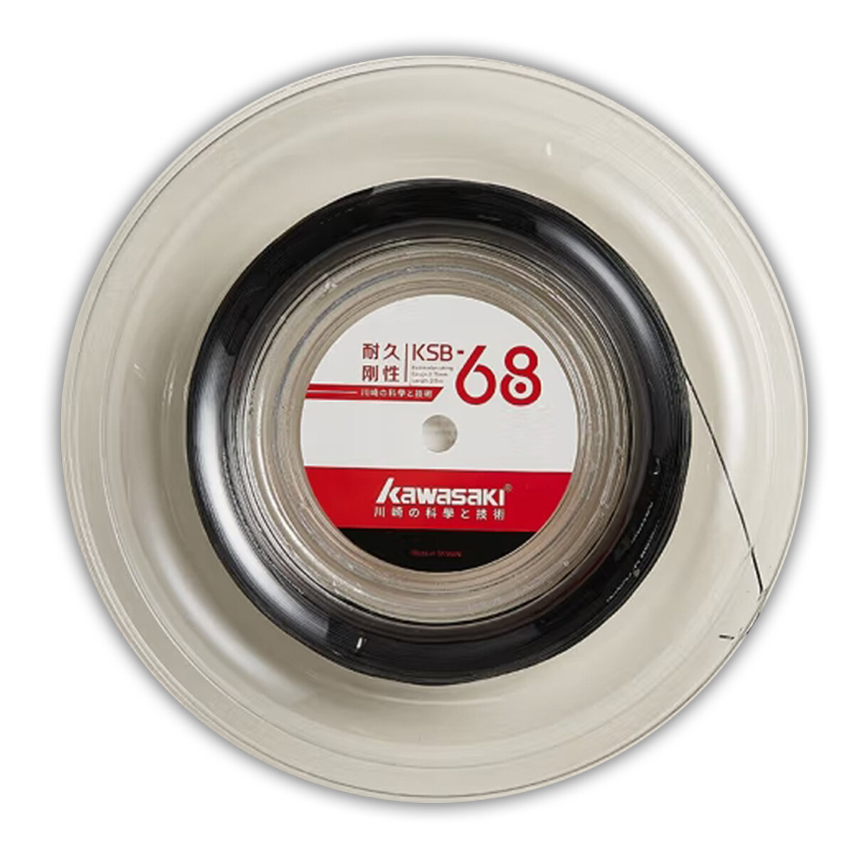 Струна KAWASAKI KSB-68, для бадминтона, BLACK, длина 200 м, 1шт