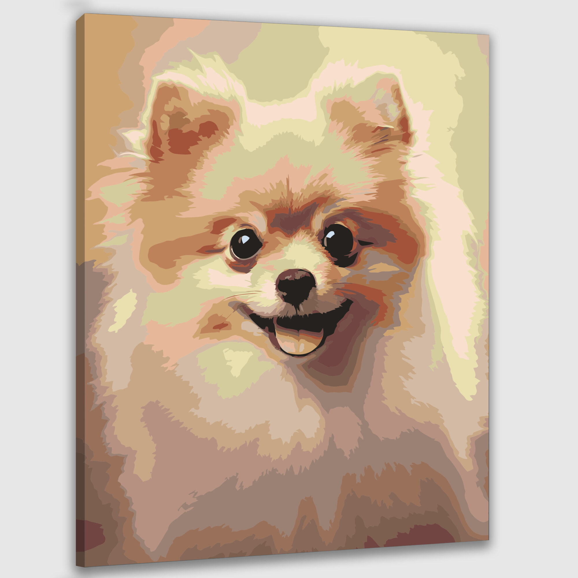 Картина по номерам 40x50 см, померанский шпиц, крупный план, пушистый ангел, четыре лапы, очаровательная мордочка