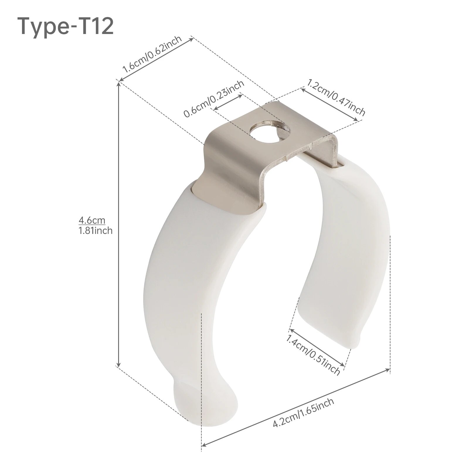 Пластиковые у-образные зажимы для ламп T5-T12 Type-T12, 10 Pieces White