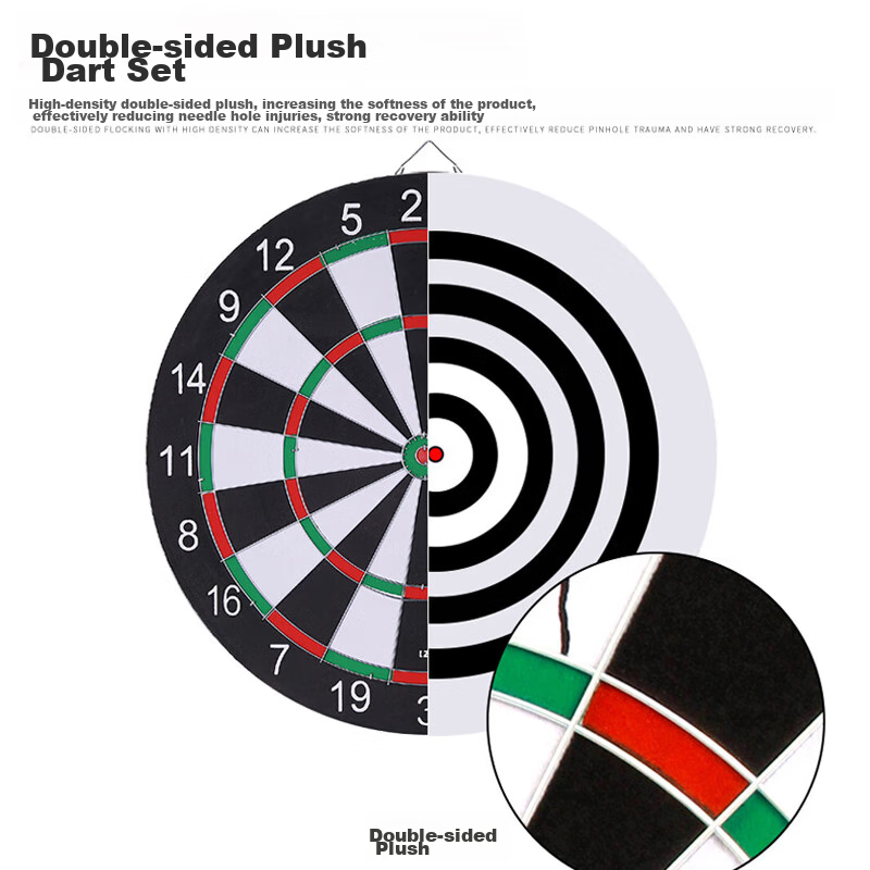 New Power Dartboard Set for Home Use, Metal Frame 1cm Metal Edge, Flocked 17-Inch XD0117, Includes 6 Dart Nails