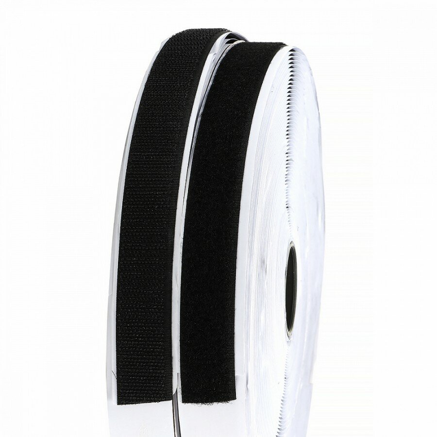 Лента липучка клеевая TBY кач. B шир.20мм цв. F322 черный уп.25м (пара)