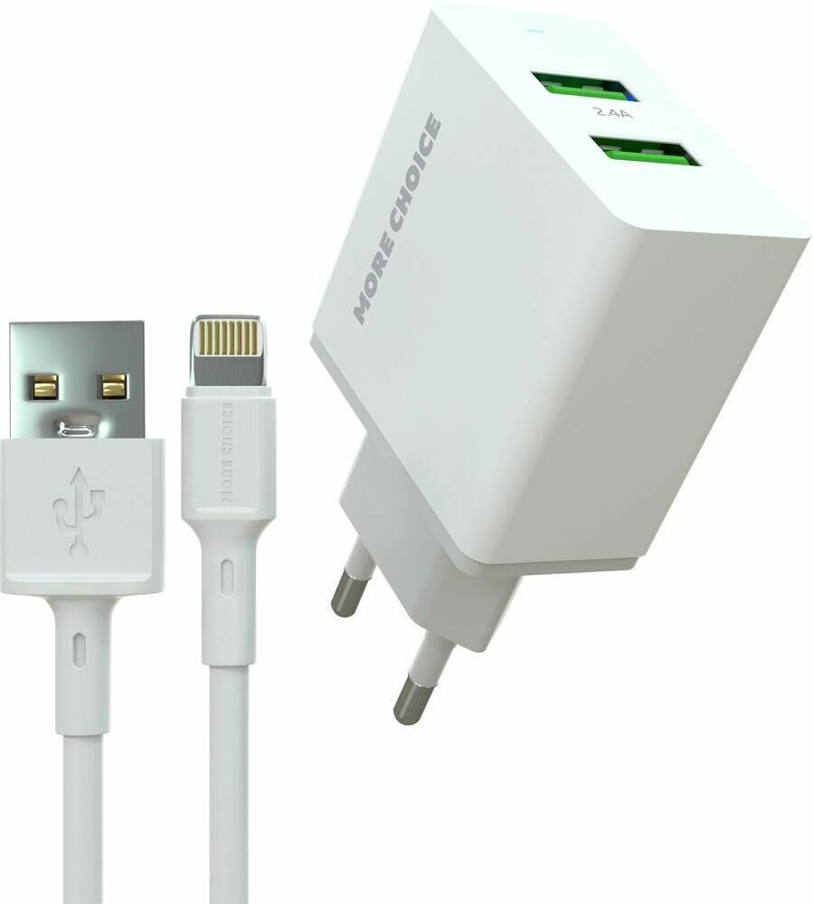 Зарядное устройство More Choice для телефона NC11i 2USB 2.4A Lightning
