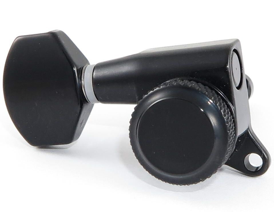 Колок одиночный, локовый HC Tuner LC721-D07 21:1, BLACK, черный, правый