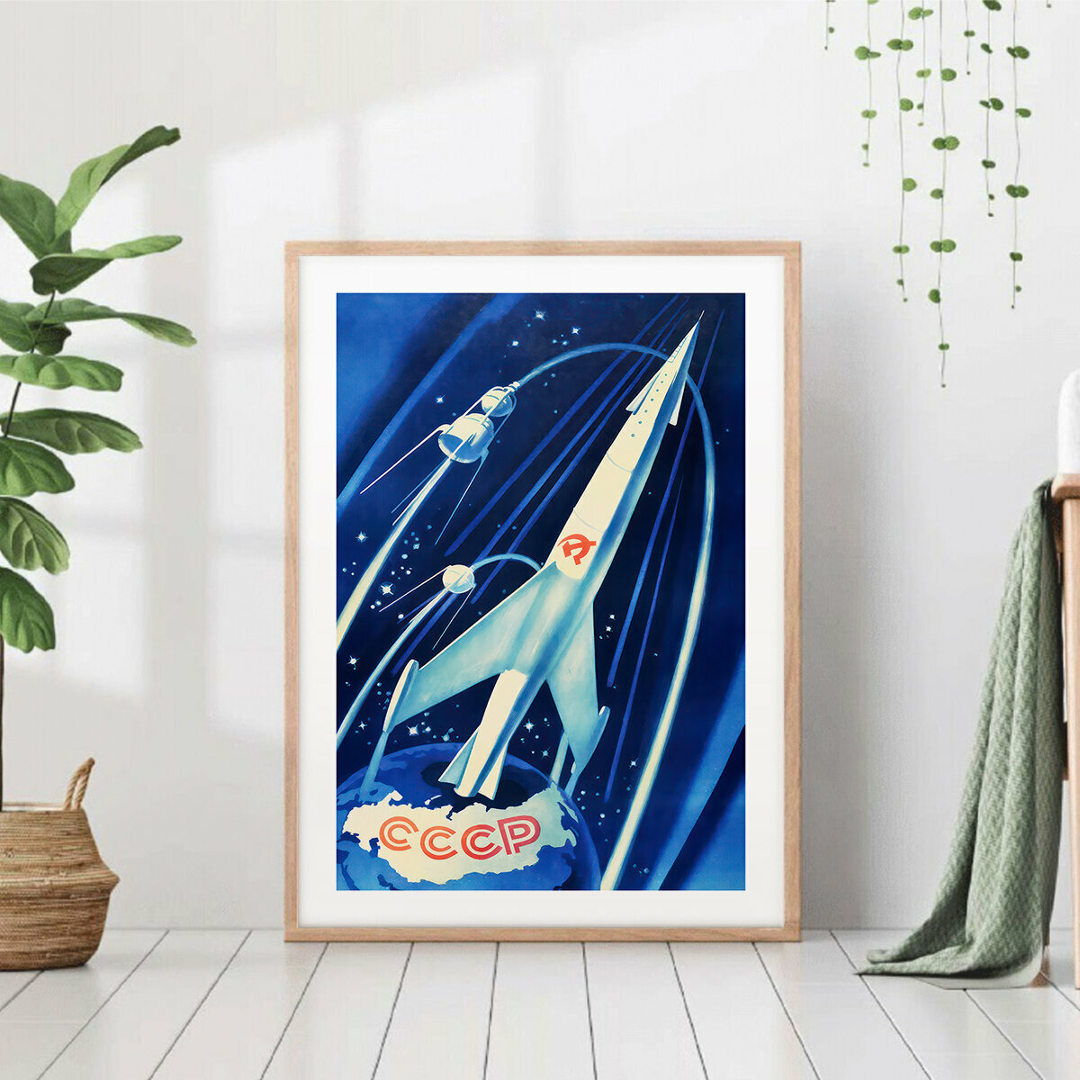 Постер "Советский космос" 40x50 без рамки для интерьера на стену