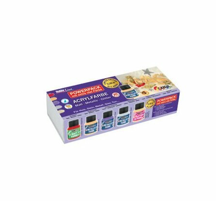 Набор акриловых красок Hobby Line с эффектом металлик, 5 цв. х 60 мл