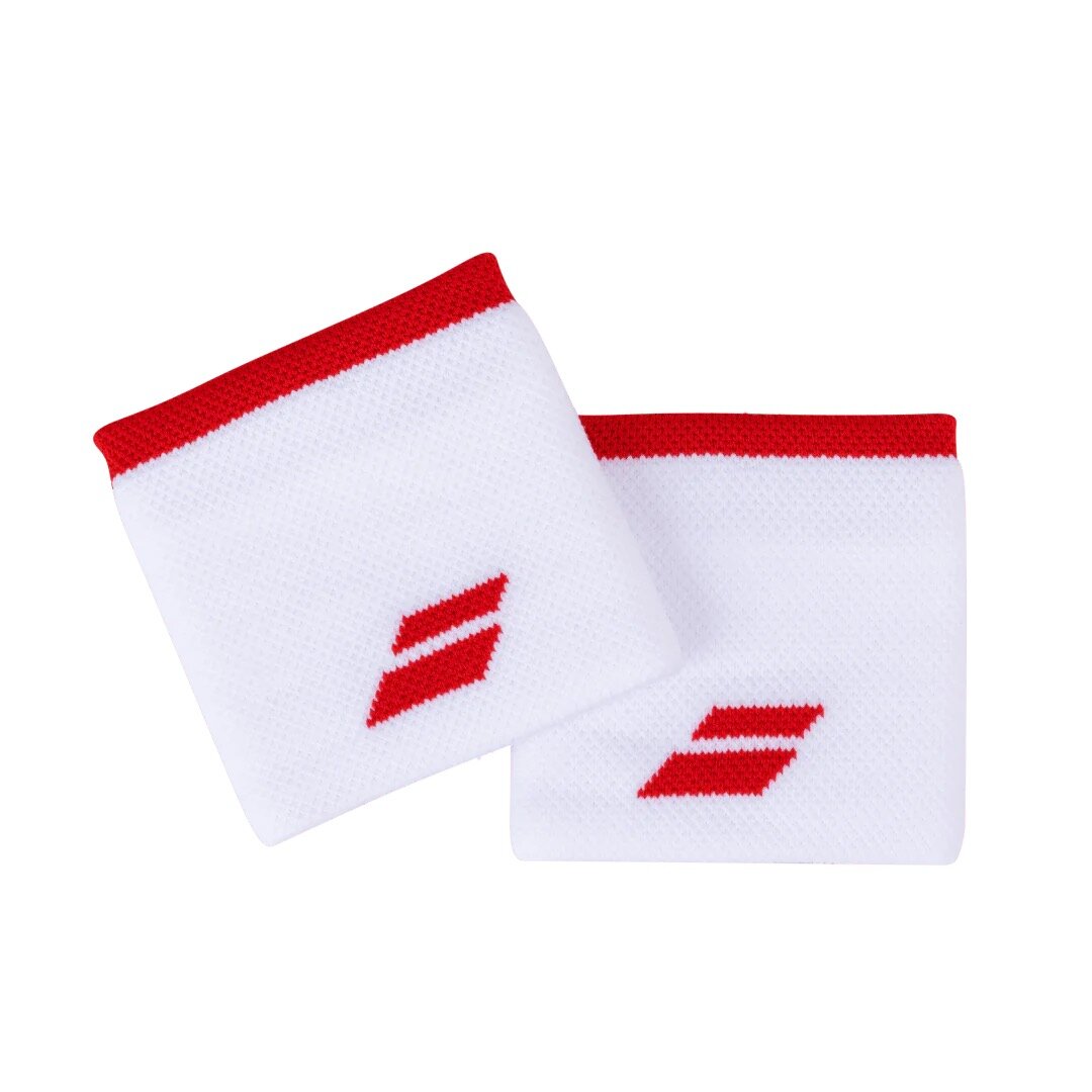 Набор напульсников Babolat LOGO WRISTBAND (8х7,5см) White/Fiesta Red