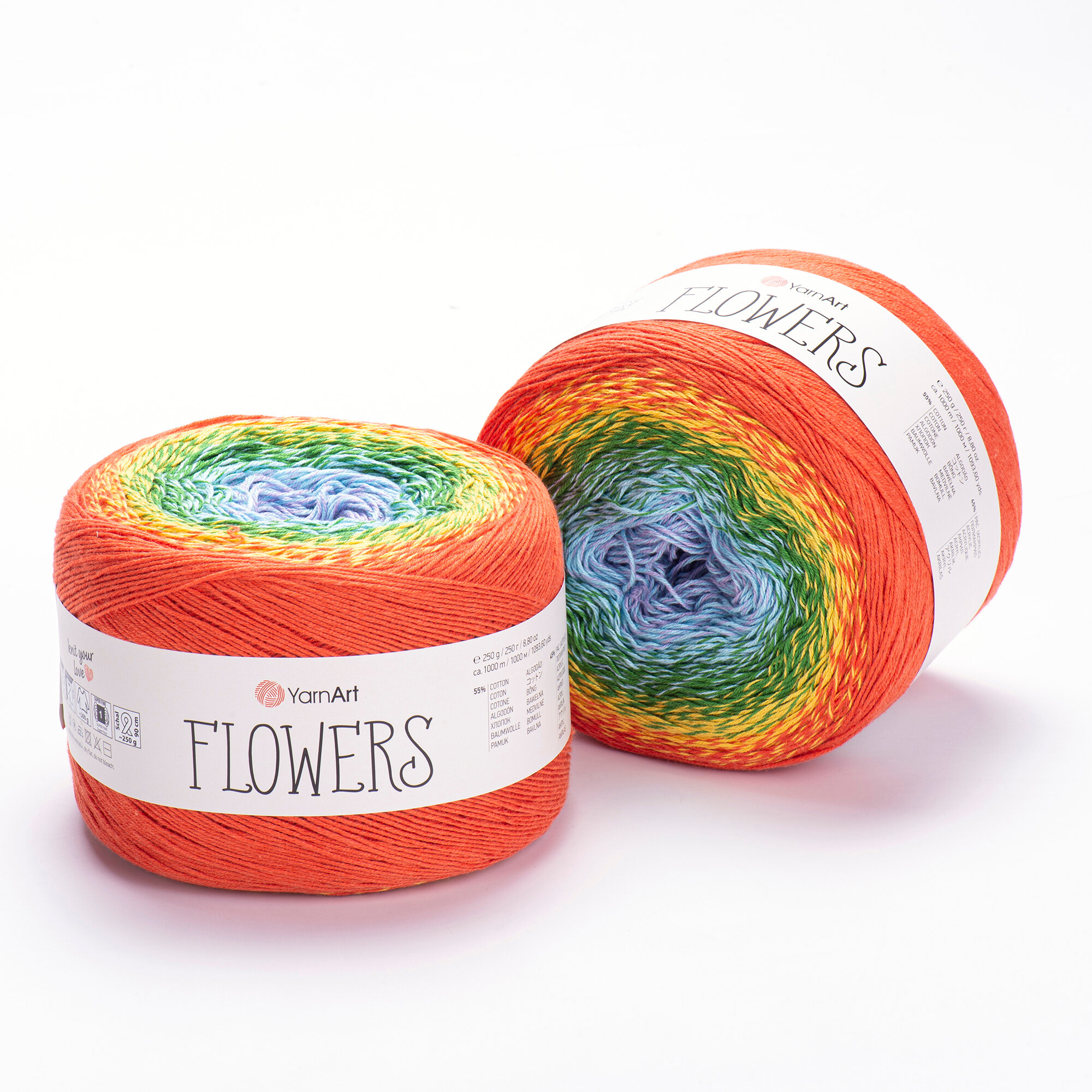 Фантазийная пряжа "Flowers" (Фловерс) фабрики "YARN ART" 1 моток 250 грамм; цвет 255