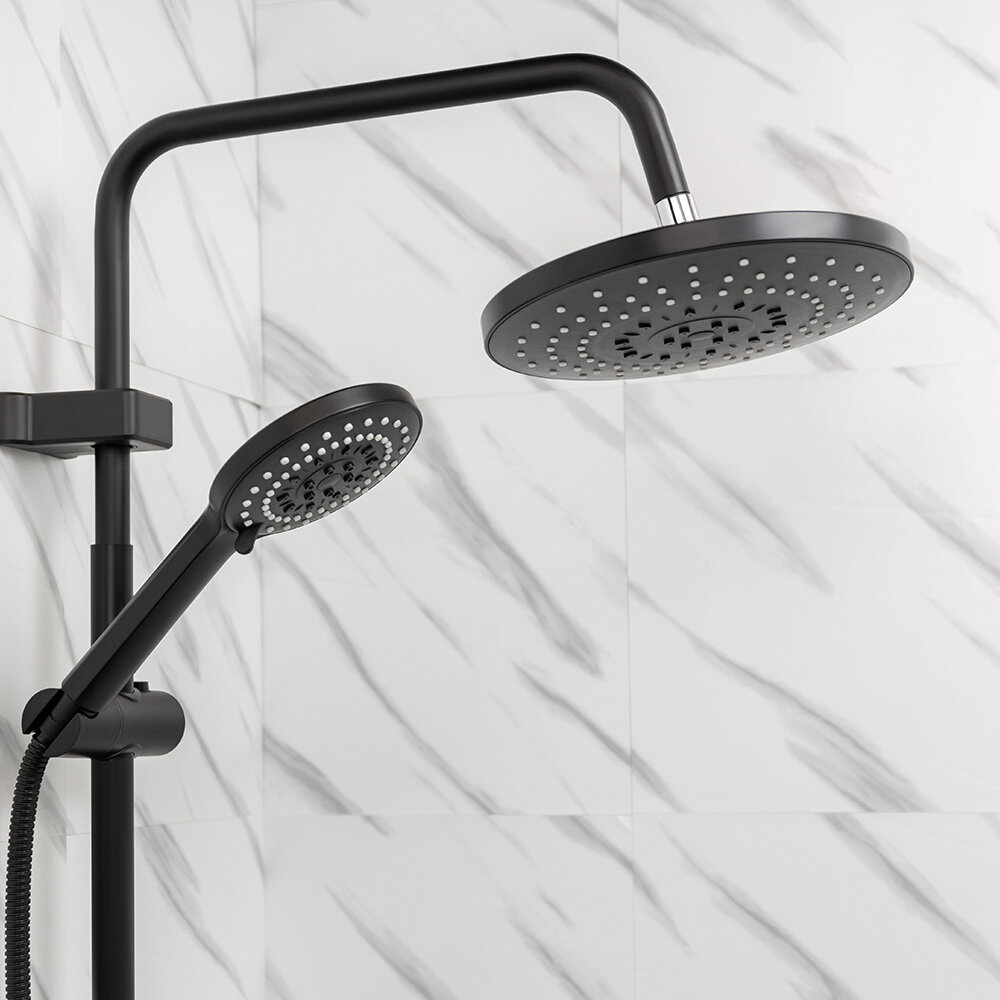 Набор леек для душа без шланга, тропический душ 22 cм, ручная 12 cм