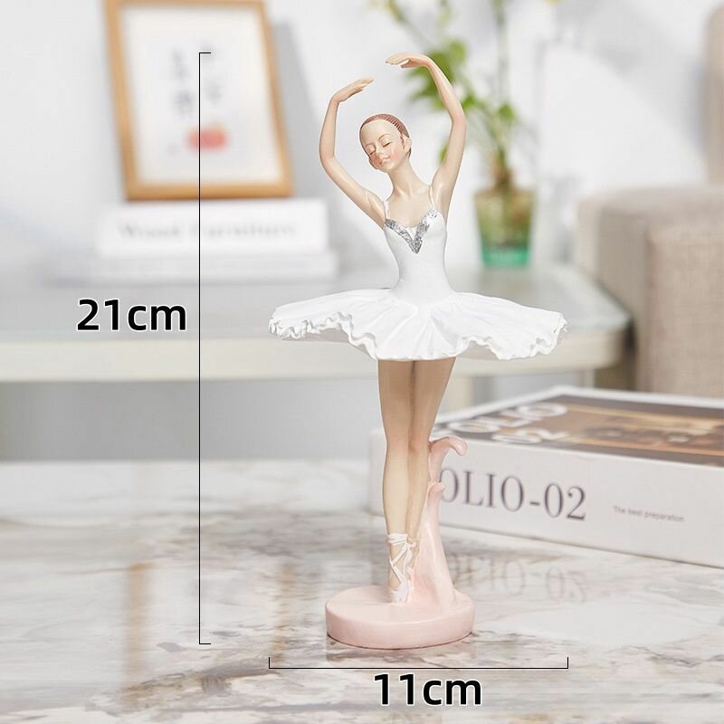 Фигурка балерины из смолы для декора дома изящная статуэтка ручной работы 21 см, элегантный подарок для любителей балета