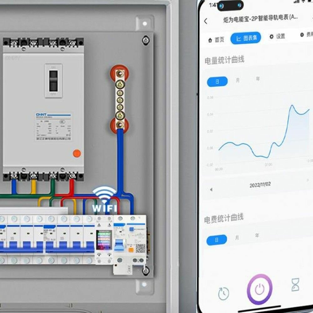 OZ-URJSH AT2PW WIFI рельс для счетчика электроэнергии интеллектуальный выключатель пульт дистанционного управления AC совместим с для Tuya