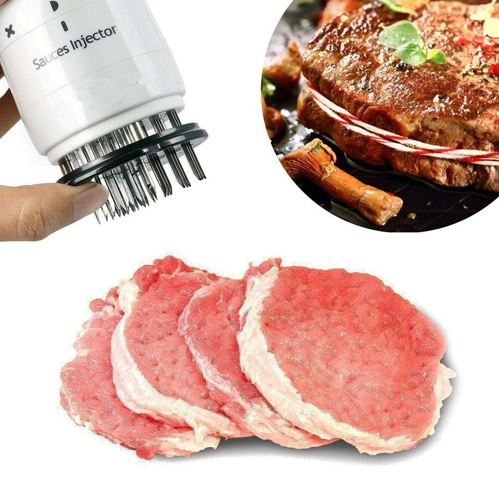 Инжектор для соуса, инжектор для маринада для мяса с иглой из нержавеющей стали 27, шприц со вкусом маринада на 3 унции