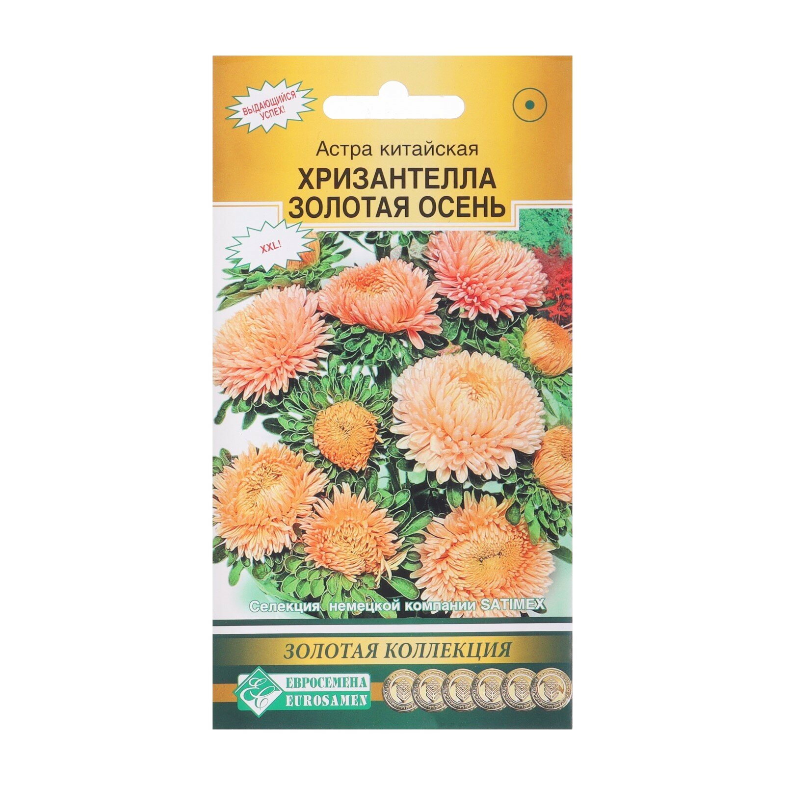 Семена цветов астра китайская «Хризантелла Золотая Осень», 5 шт.