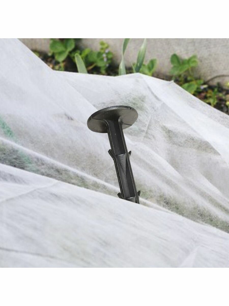 Колышек для крепления укрывного материала и пленки 11 см 'гвоздь' 10 шт пластиковый 'Урожайная сотка'