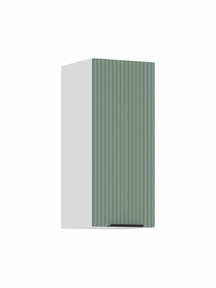 Кухонный модуль навесной, шкаф Муссон с полками, 30х31.5х71.6 см, Белый / Малахит