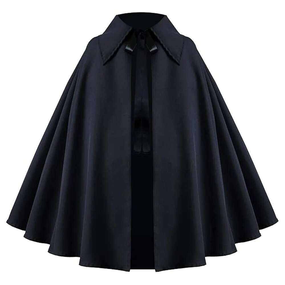 Косплей плащ черный полиэстер Черный, Black