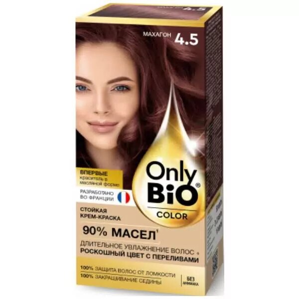 Краска для волос фитокосметик, Кремовая, стойкая, Only Bio color, тон 4.5 Махагон, 115 мл