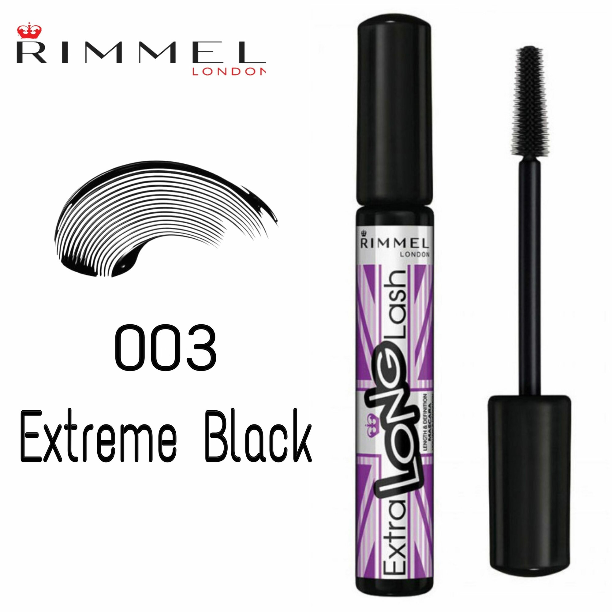 Тушь для ресниц Rimmel Extra Long Lash, 003 Extreme Black, 8 мл