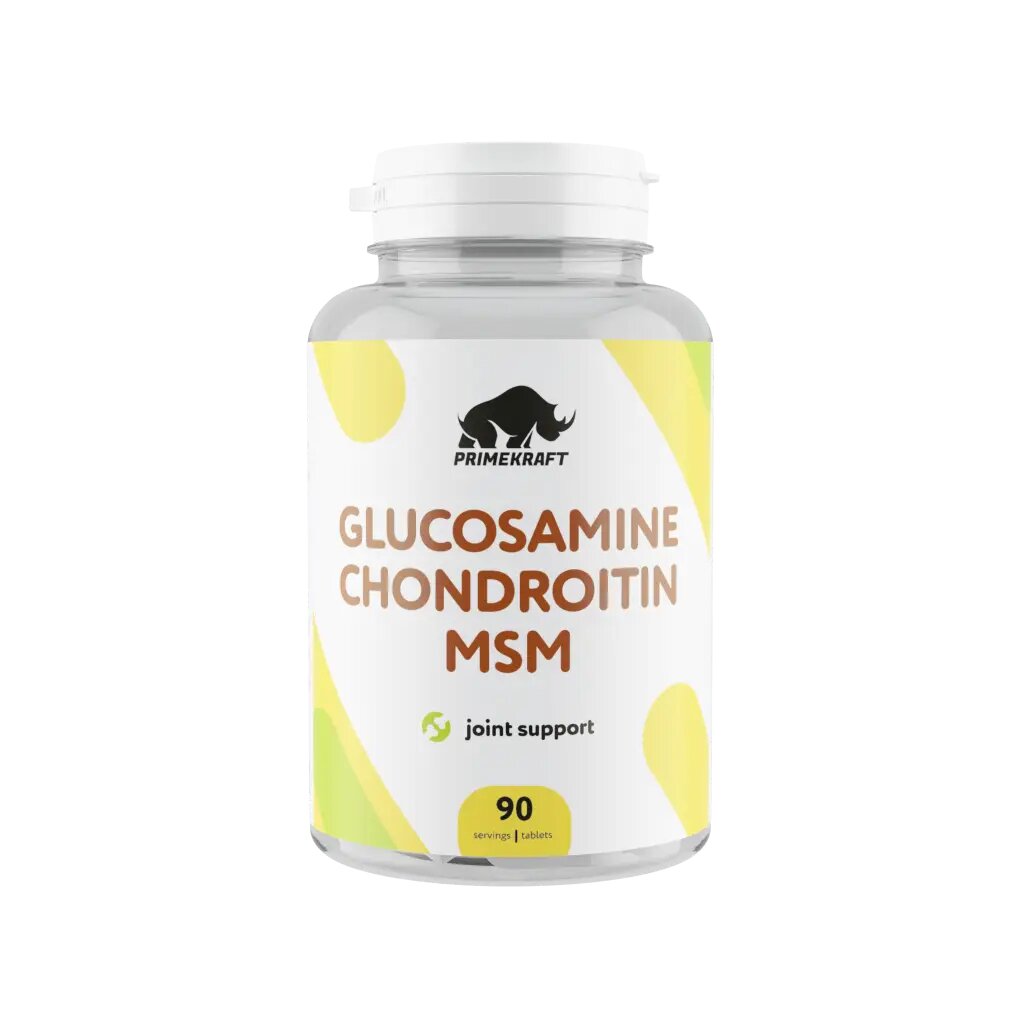 Prime Kraft Глюкозамин хондроитин с МСМ/Glucosamine chondroitin wiht MSM таблетки покрыт. об. массой 1580 мг 90 шт