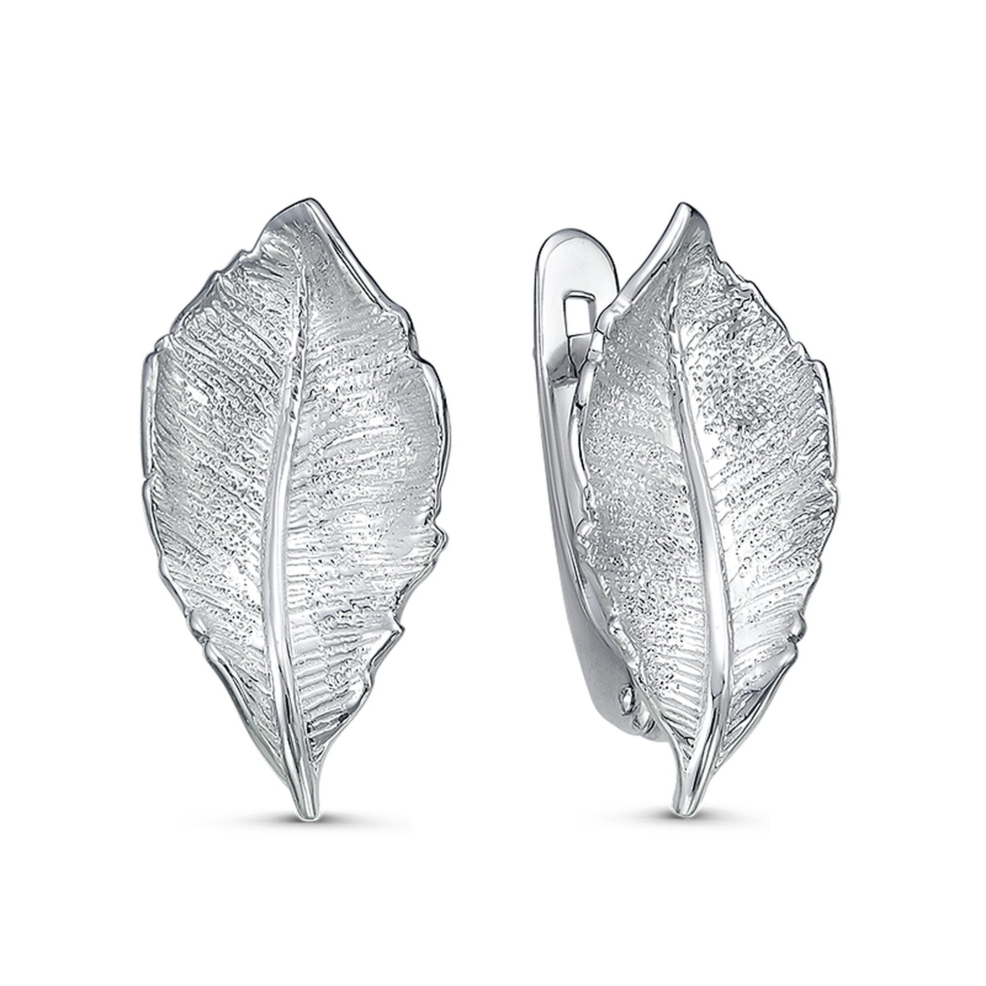 Серьги, серебро, 925 проба, родирование