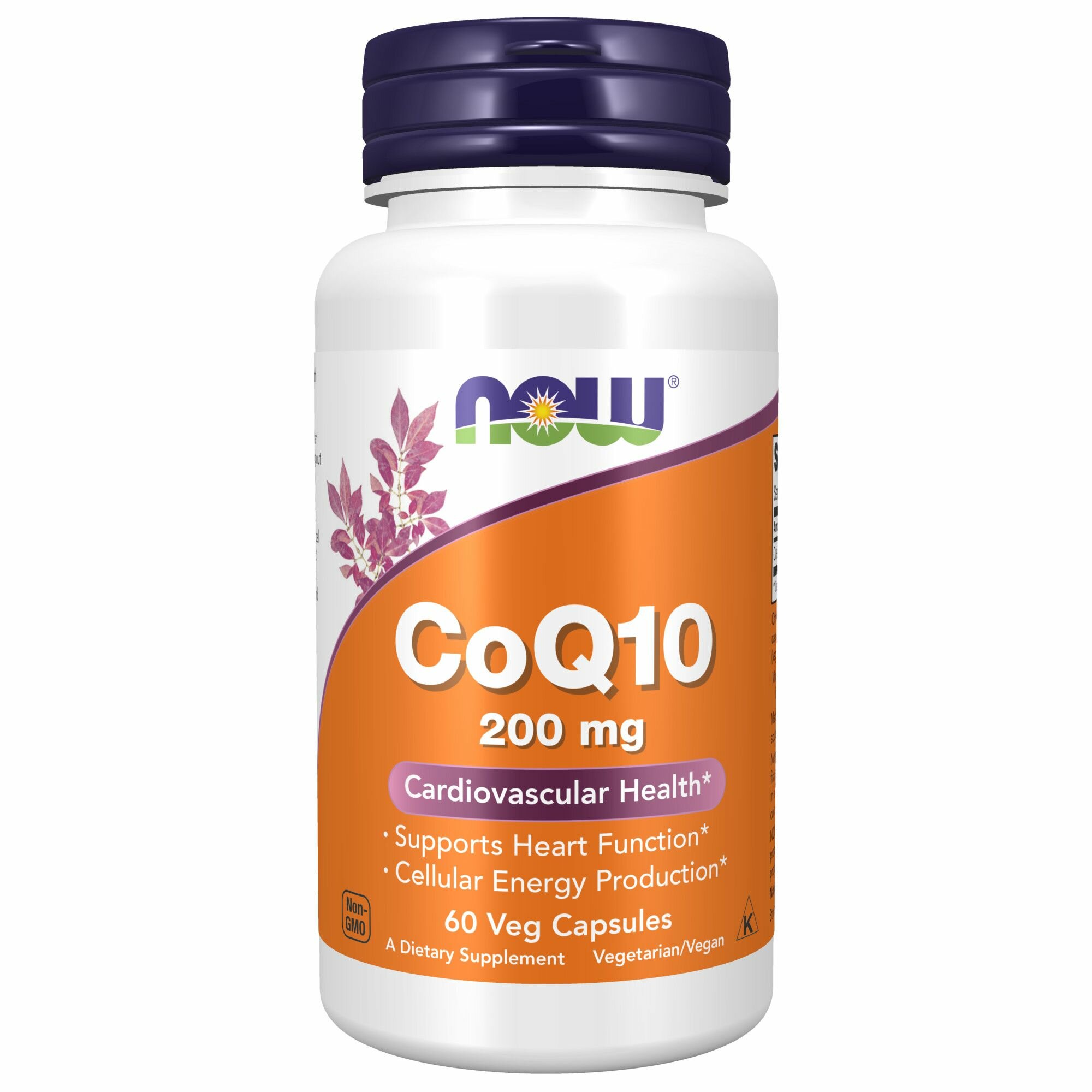 Коэнзим Q10, NOW CoQ10 200 mg, здоровье сердечно-сосудистой системы, 60 капсул