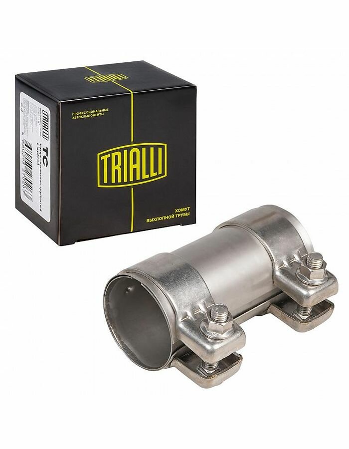 Хомут глушителя трубчатый с муфтой D=55 мм L=125 мм (нерж. сталь 304 SS) (TC 55 SS)