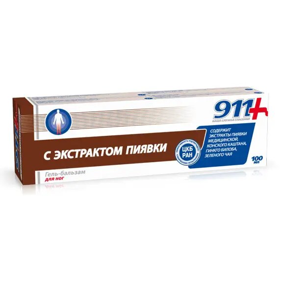 911 Гель-бальзам с экстрактом пиявки для ног 100 мл 1 шт