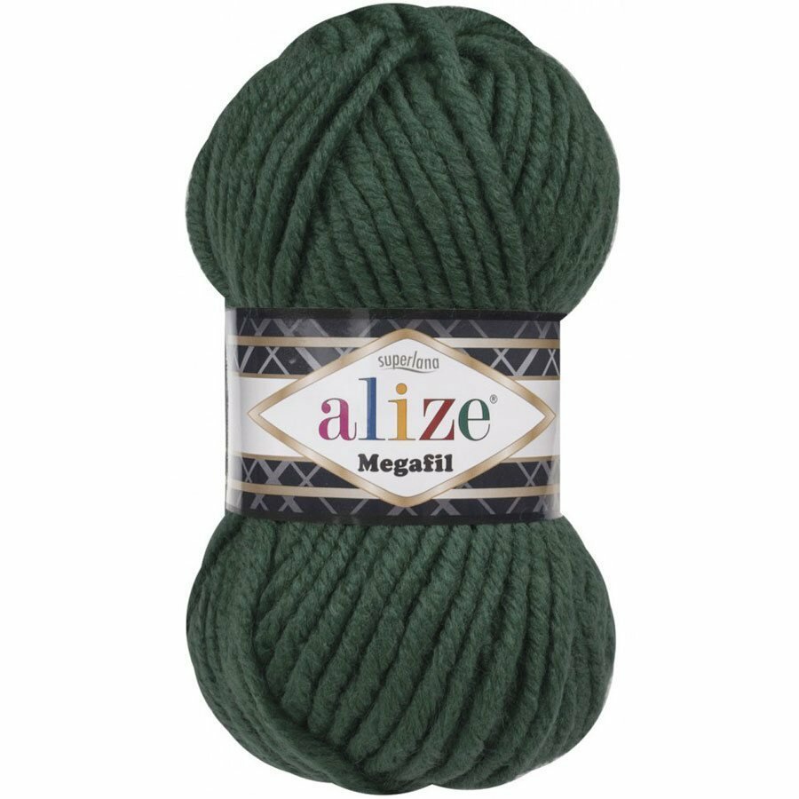Пряжа Alize SUPERLANA MEGAFIL 426 т. зеленый (5 мотков)