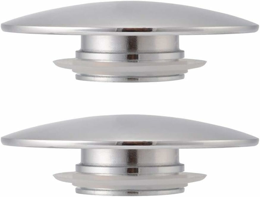 2pcs Дренажный Пробка для Ванны и Кухни, Пробка С Нажимным Механизмом для Ванны и Умывальника, Размер 66mm, Материал Медь, Цвет Серебро