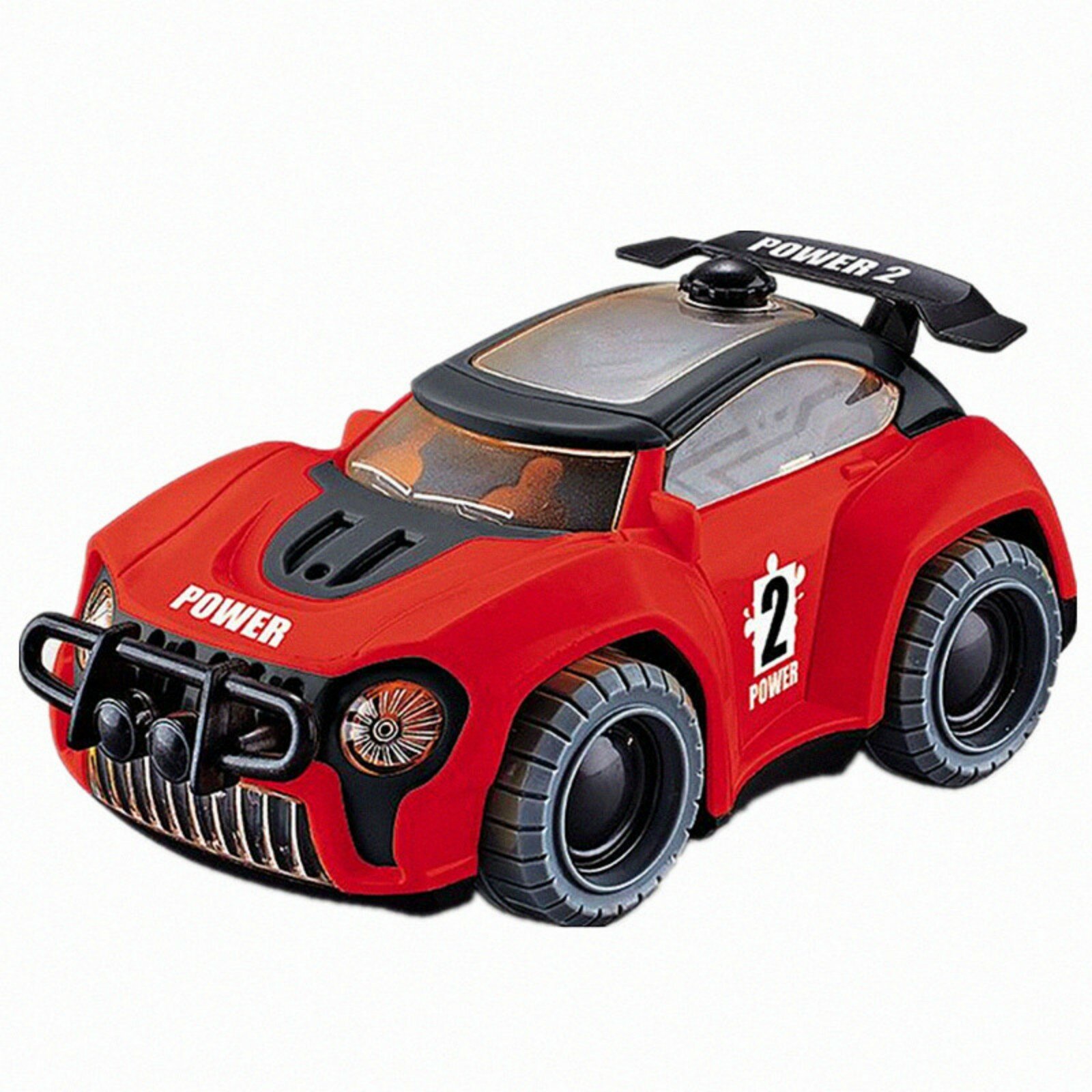 Красная музыкальная машина с эффектом дыма, 3D освещение, 3 источника света, мелодия, дымовыделение, обход препятствий, 2 режима работы, длина 16 см, материал ABS пластик, требует 3 батарейки AA (не включены)