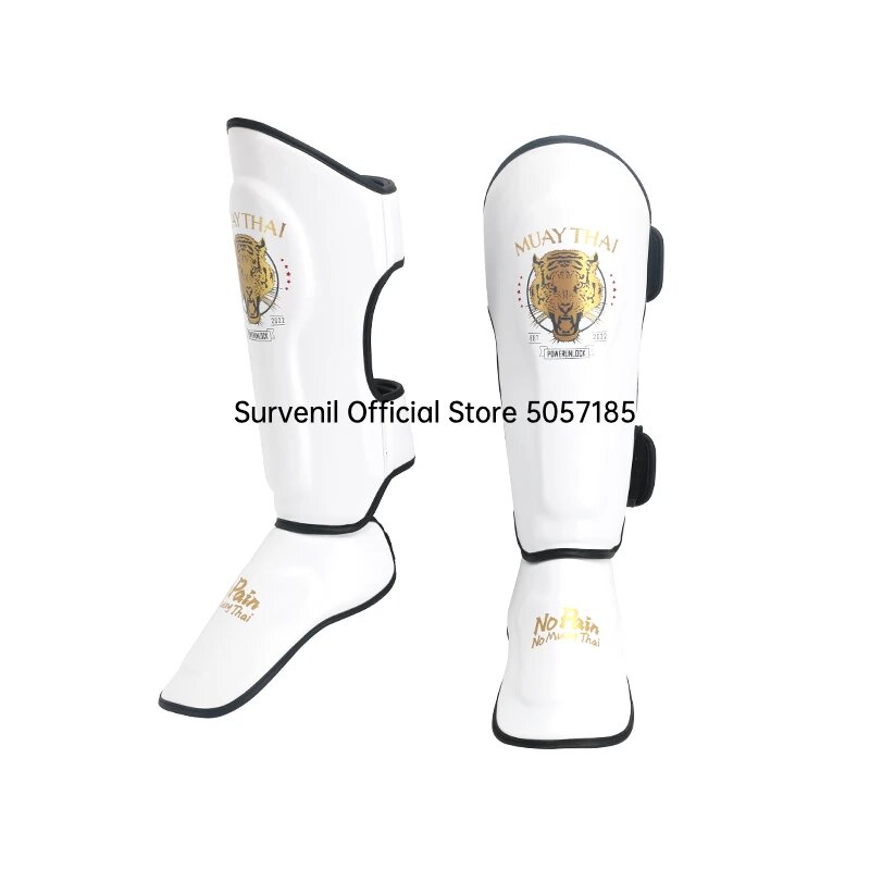 Защитные накладки на голень Explosion proof PU leather Белый, М, White Tiger