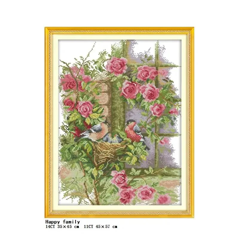 Радость воскресенье цветок и птица узор набор для вышивки крестом 11CT 14CT набор для вышивки и штампованной вышивки своими руками рукоделие домашний декор подарки