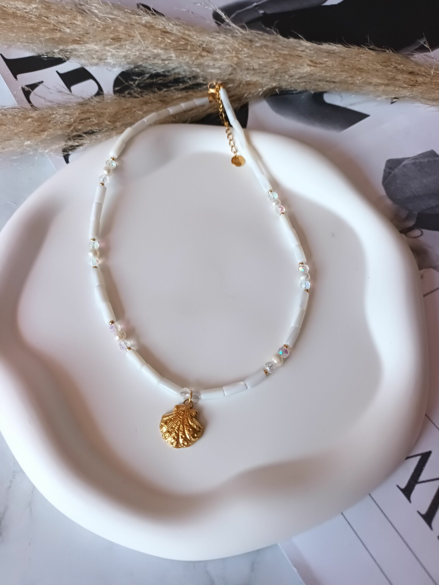 Чокер, жемчуг культивированный, стекло