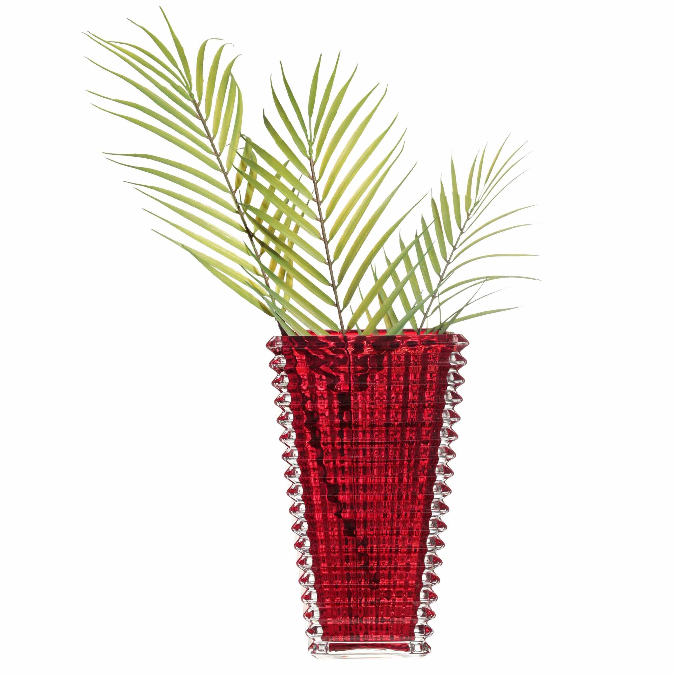 (W)Ваза для цветов, Kuchenland, 28 см, стекло Р, красная, Mosaic color