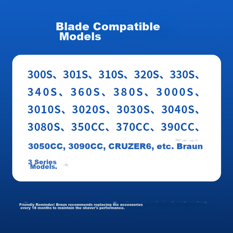 Lelandi Compatible Braun 3 Series Blade Accessories, Shaver Foil Replacement Blade for S3 Series 32B/3000S/3010S/3040S/3020s, L8049