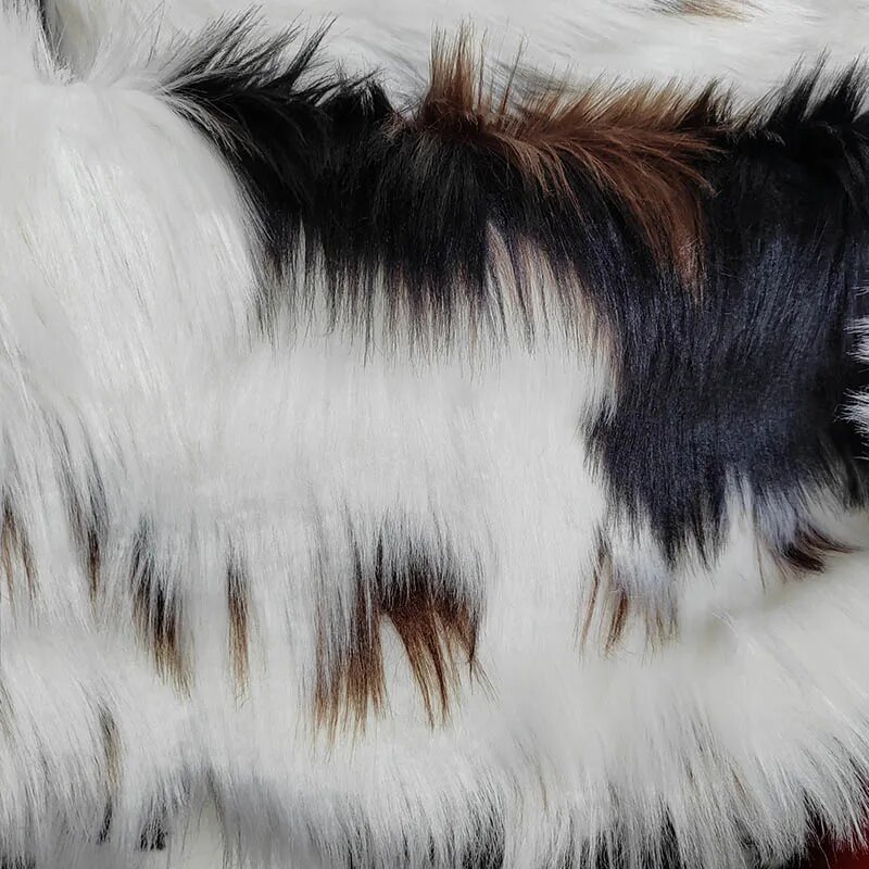 Плюшевая ткань из искусственного меха белого цвета sample 90cmx50cm