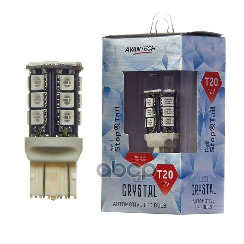Лампа светодиодная Avantech 12V LED T20 (красный), 1 шт. AVANTECH арт. ALB0125