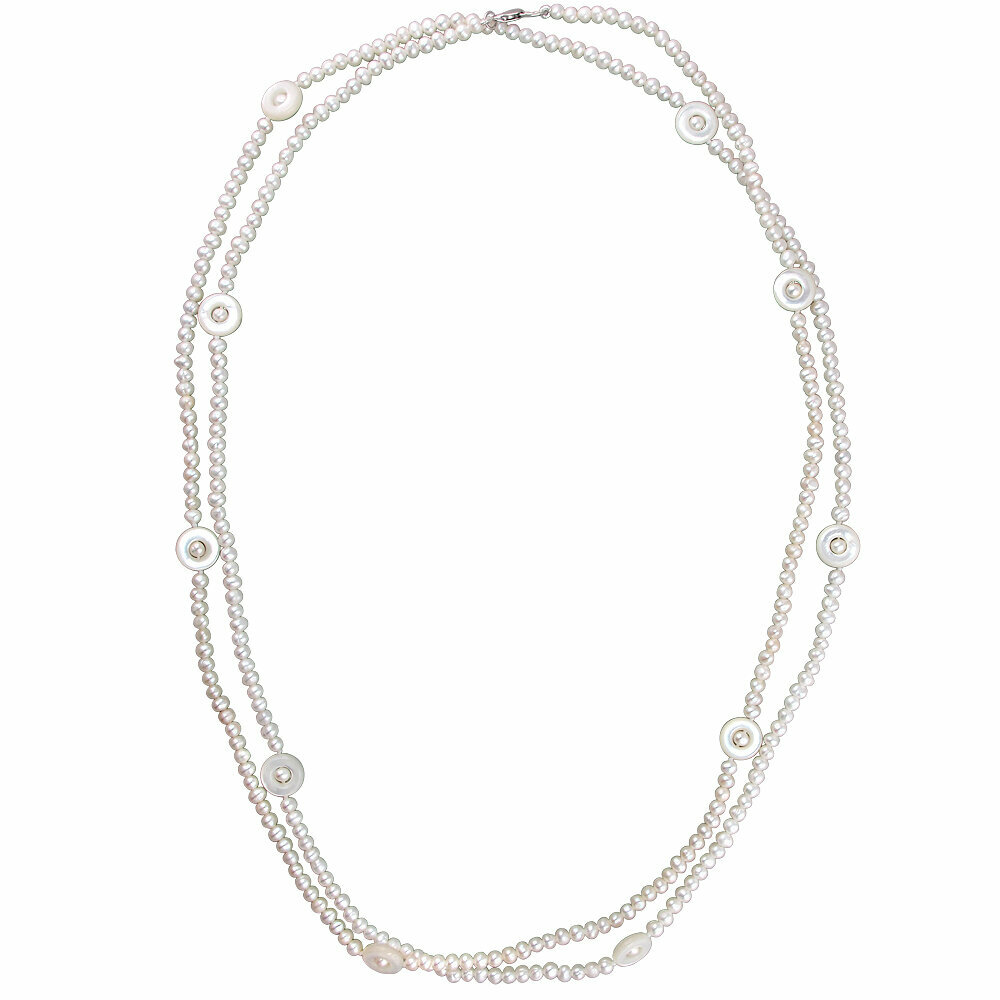 Колье, серебро, 925 проба, жемчуг, перламутр