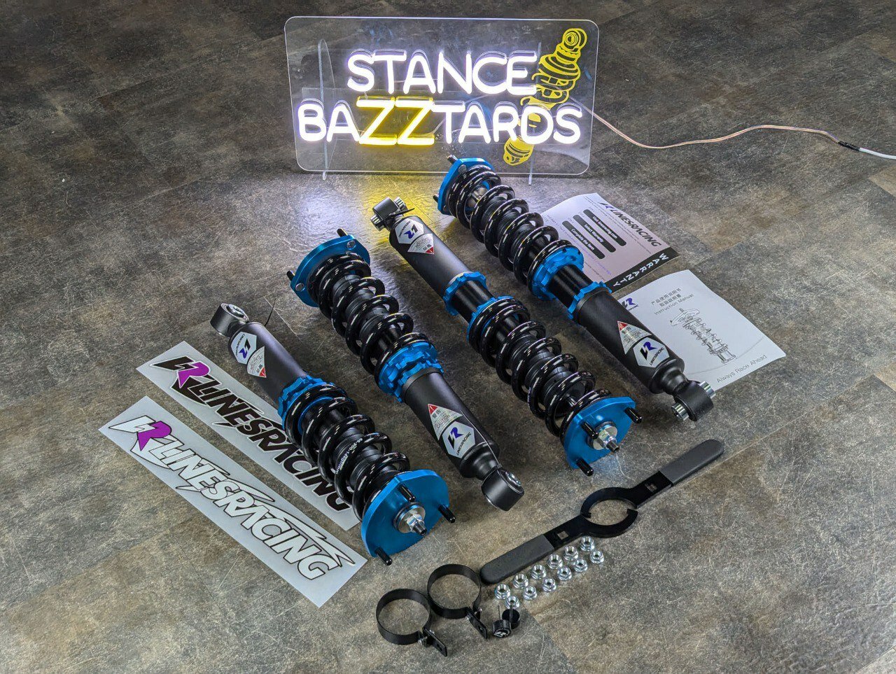 Комплект винтовой подвески койловеров LinesRacing TOYOTA Mark 2 JZX110 2000-2007 с регулировками высоты (фултап), жесткости 36 регулировок, развала см характеристики, SD-047