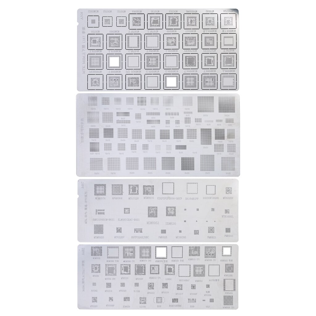 4ШТ BGA Трафарет для MTK для для CPU RAM PM Power IC Reball Pin BGA Шаблон Прямого нагрева