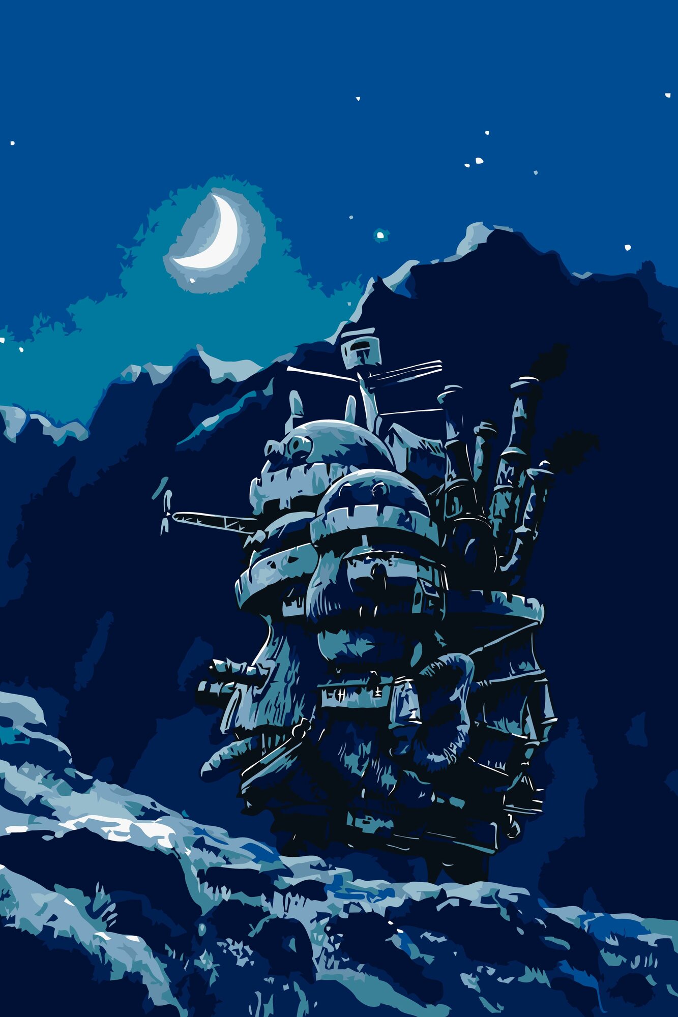 Детская картина по номерам E3043 "Аниме Ходячий замок" 20x30